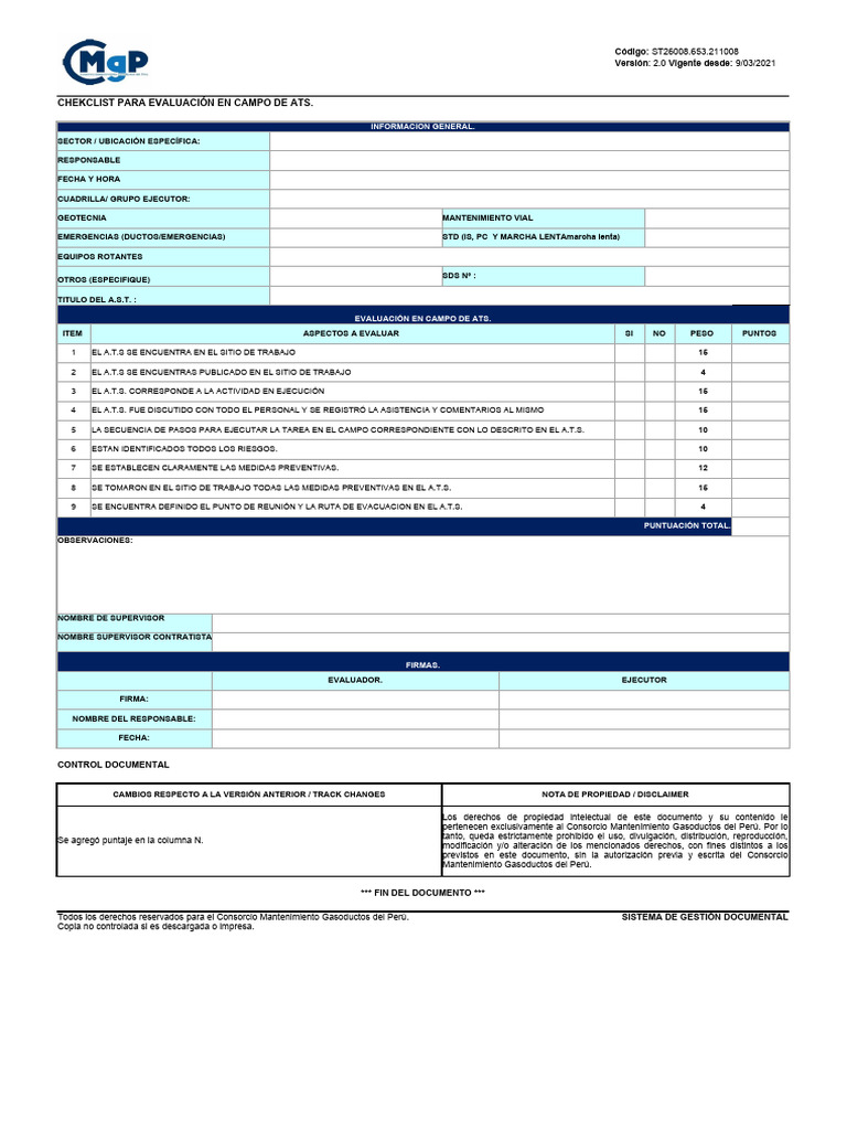 Checklist para Evaluación de Ats | PDF