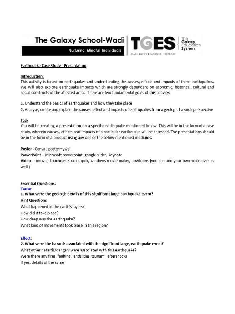Earthquake Case Study 22-23 | Download Free PDF | Earthquakes ...
