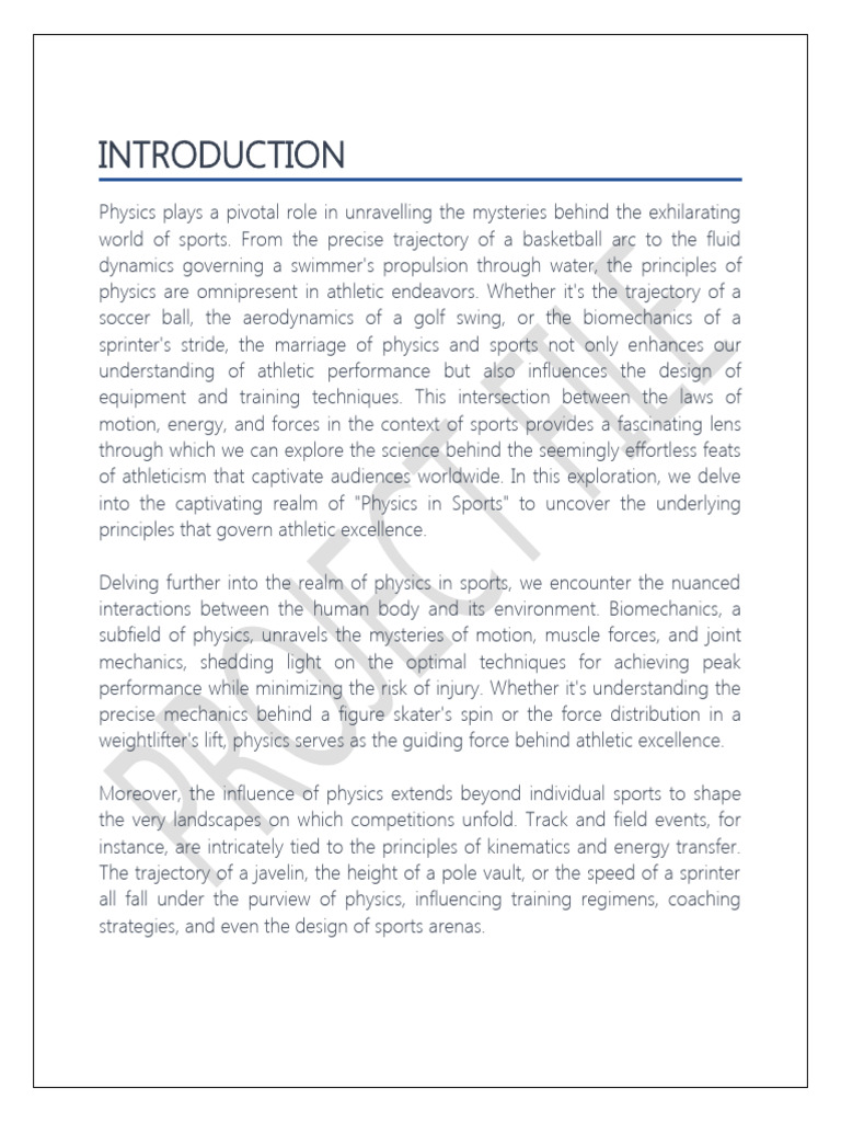 Physics in Sports | Download Free PDF | Friction | Swimming