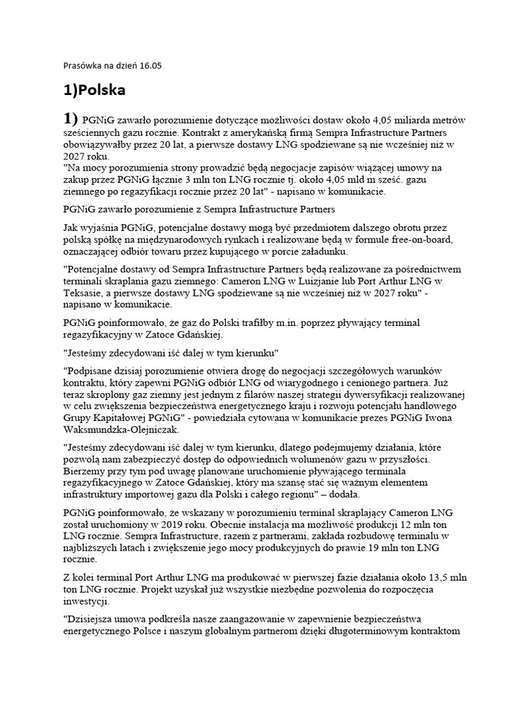 Prasówka Na Dzień 16 | PDF