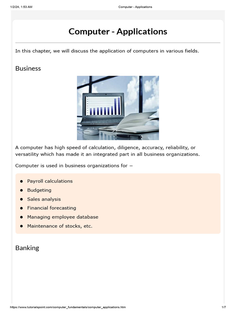 Computer - Applications | PDF | Banks | Health Care