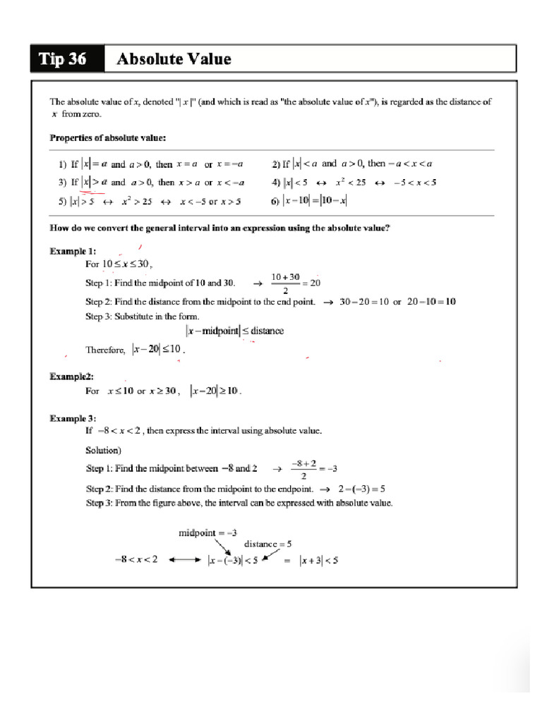 New SAT Tips Absolute Value | PDF