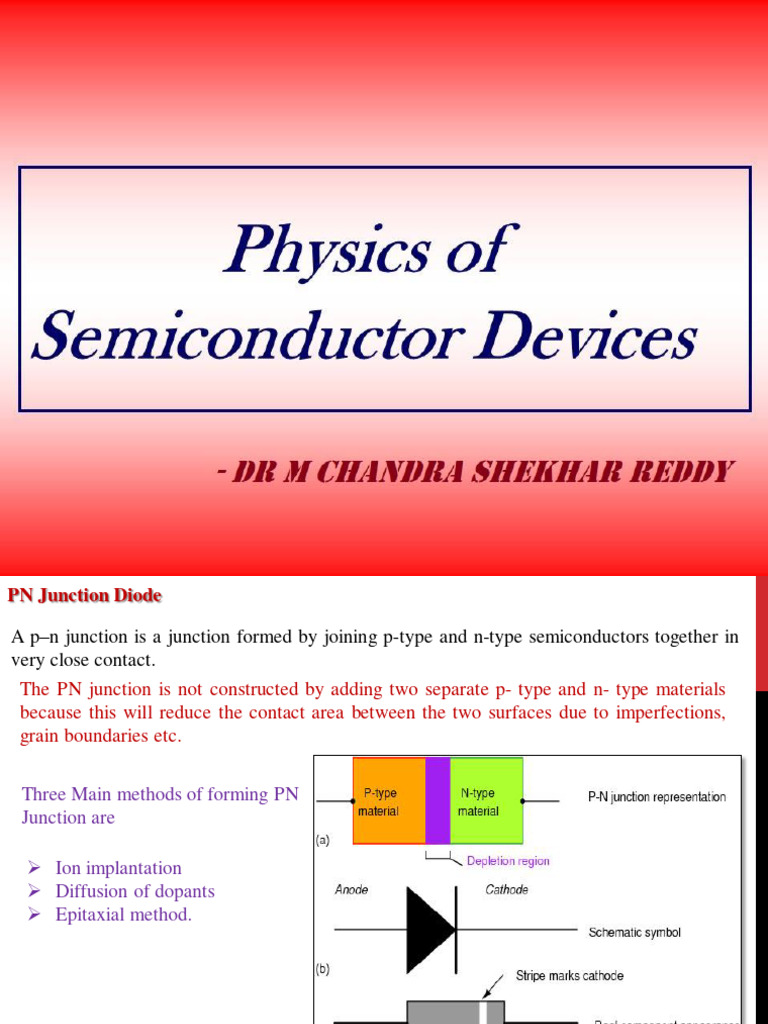 03 Physics of Semiconductor Devices C | PDF | P–N Junction | Semiconductors