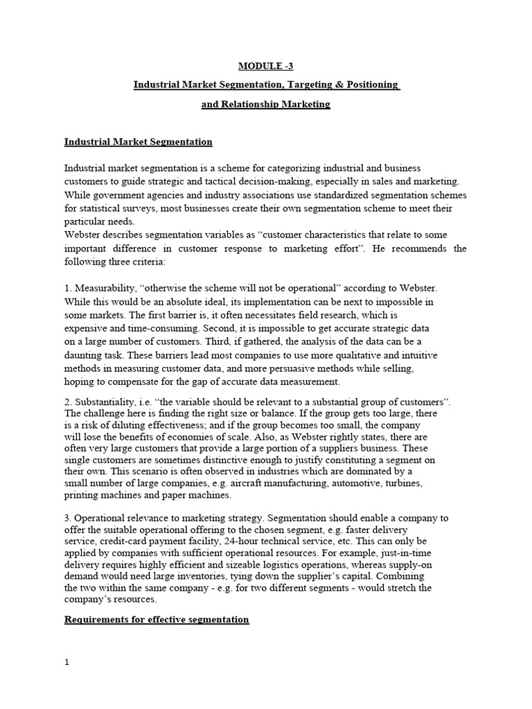 Module 3 | PDF | Market Segmentation | Marketing