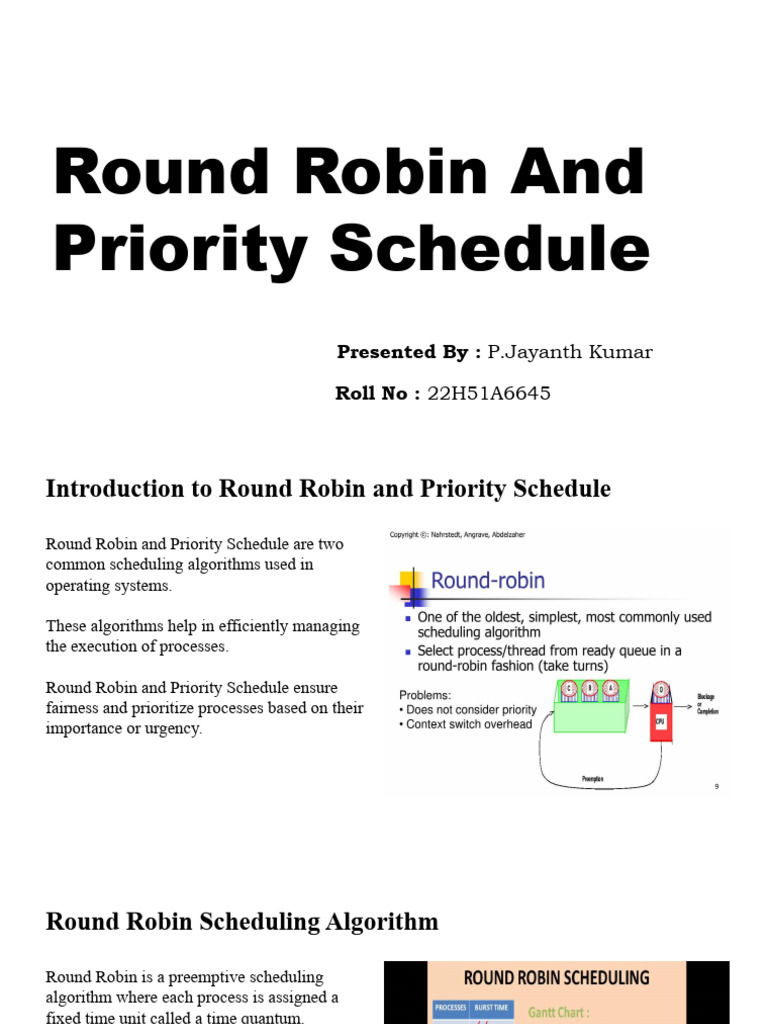 Round Robin And Priority Schedule Pdf Scheduling Computing Process Computing