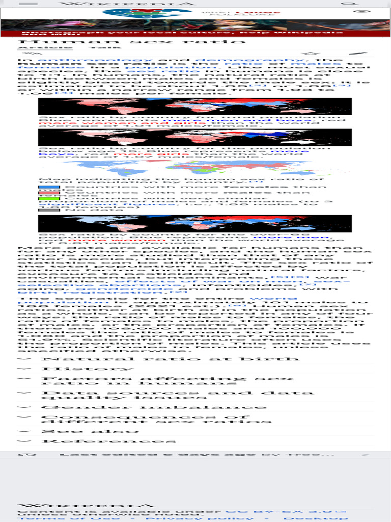 Human Sex Ratio Wikipedia Pdf Sex