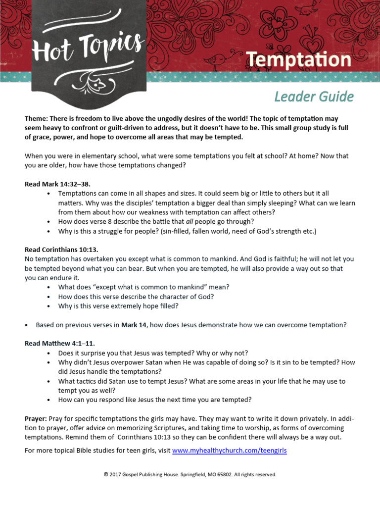 Temptation | PDF | Religious Belief And Doctrine | Theology