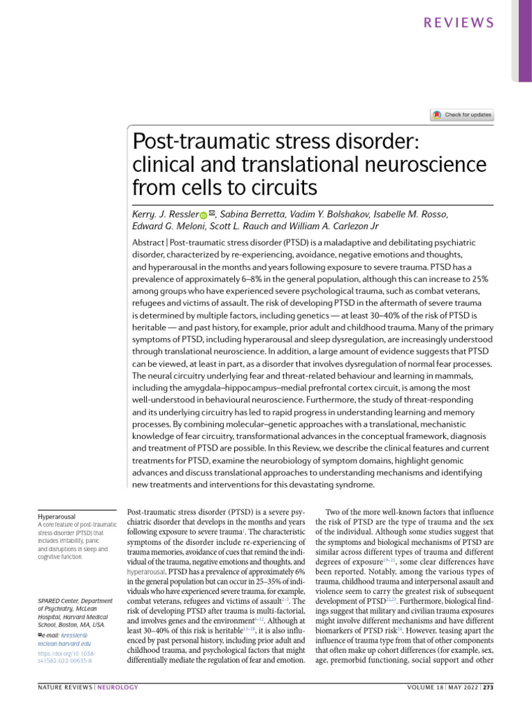 Postraumatic Stress Disorder | PDF