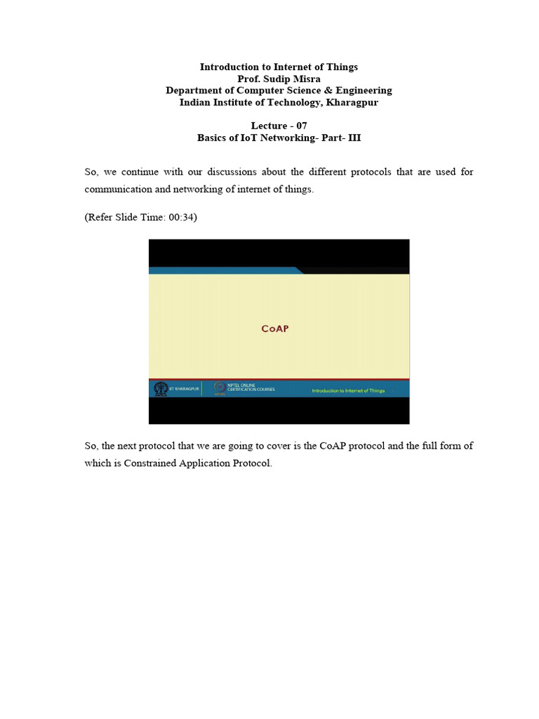 Lec7 CoAP | PDF | Representational State Transfer | Computer Network