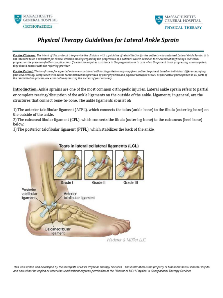 Lateral Ankle Sprain Rehab Guidelines | PDF | Ankle | Physical Therapy
