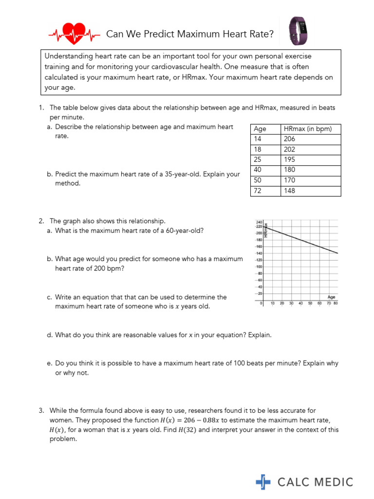 Lesson 1.1 - AP Precalculus - Calc Medic | PDF | Heart Rate | Function ...