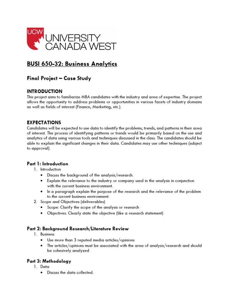 BUSI 650-32 Revised Final Project Analytics | PDF | Analytics | Data