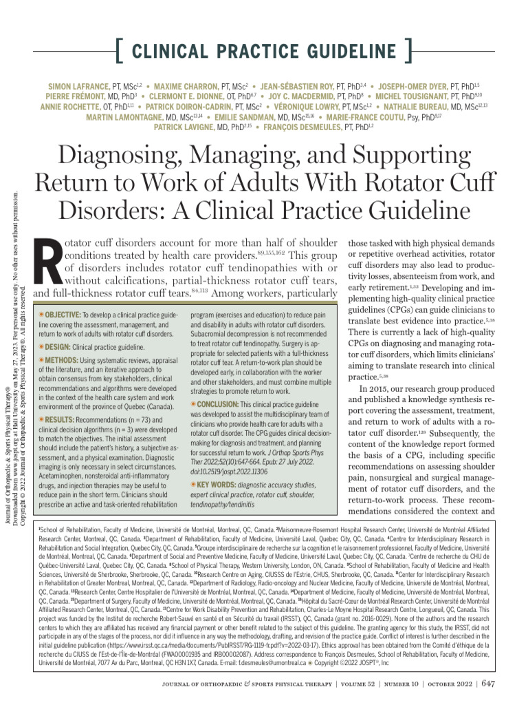 Rotator-Cuff APTA Guidelines | PDF