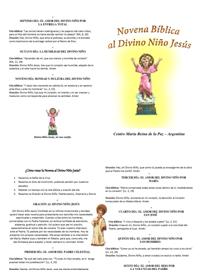 Novena al Divino Niño Jesús | PDF | Oración | Intercesión