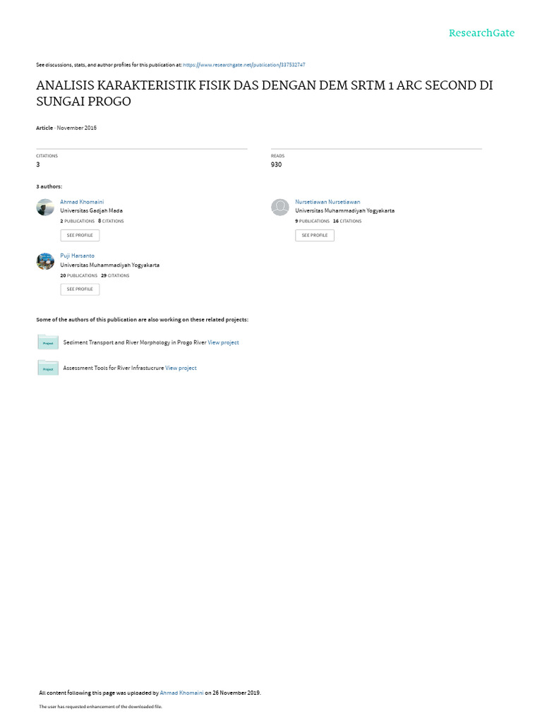 Analisis Karakteristik Fisik DAS Progo | PDF