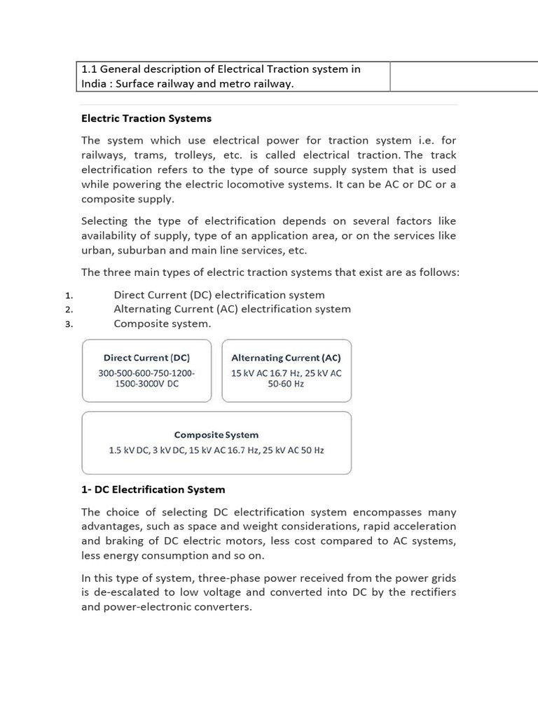 ELECTRIC TRACTION | PDF | Electric Vehicle | Electrical Substation