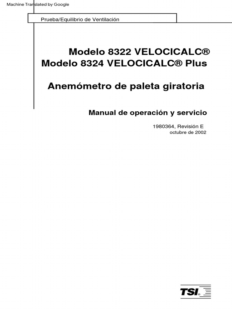 Anemómetro TSI Model-8322-8324l ESPAÑOL | PDF | Impresora (Computación ...