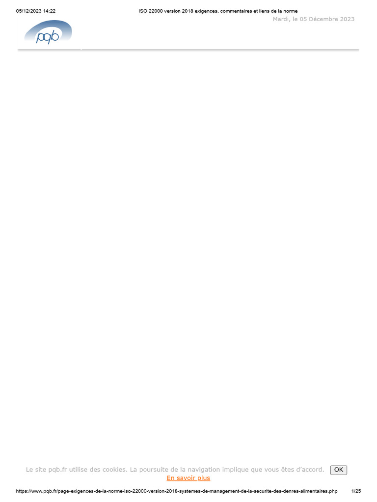 ISO 22000 Version 2018 Exigences, Commentaires Et Liens de La Norme | PDF ISO 22000 Version 2018 Exigences, Commentaires Et Liens de La Norme | PDF