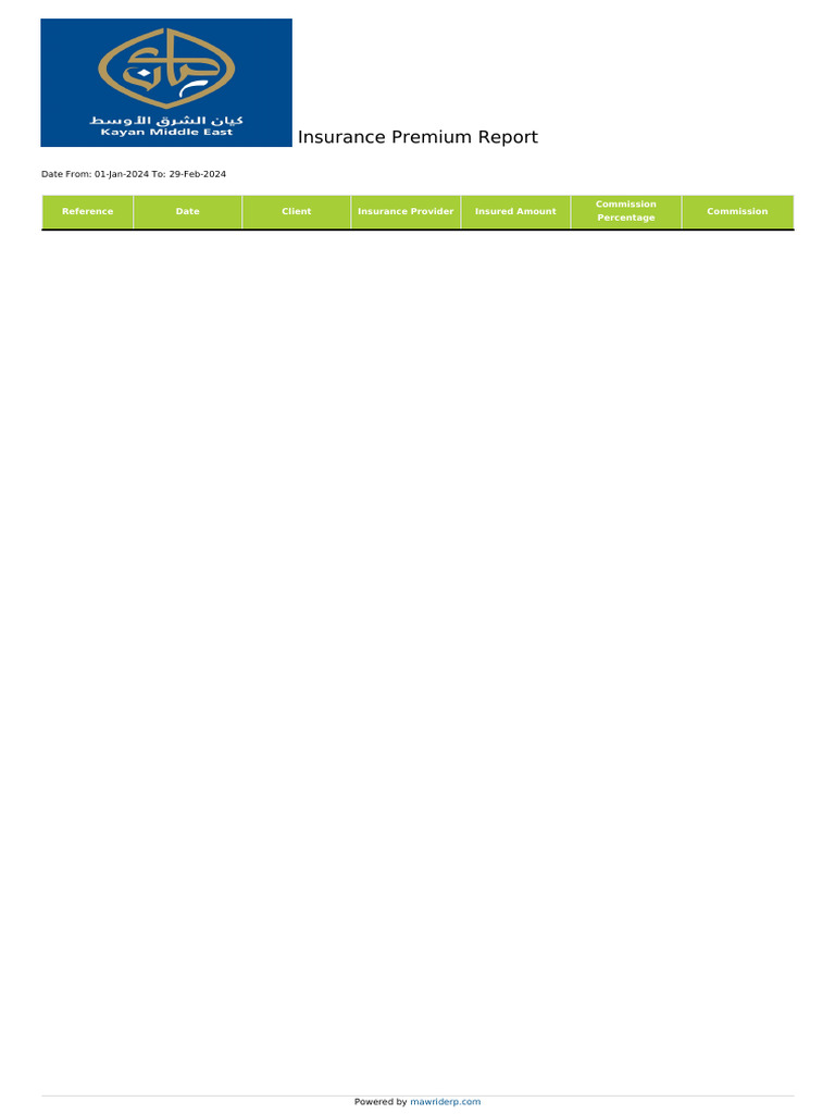 Insurance Premium Report | PDF
