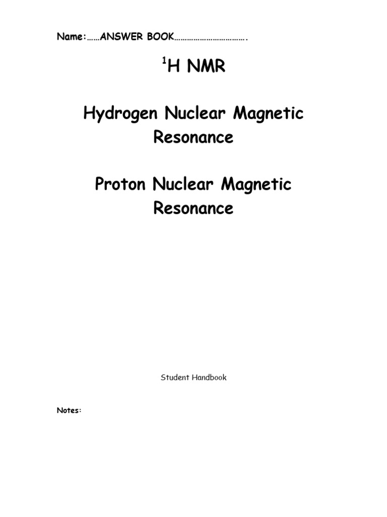 Identifying Hydrogen Environments in NMR | PDF