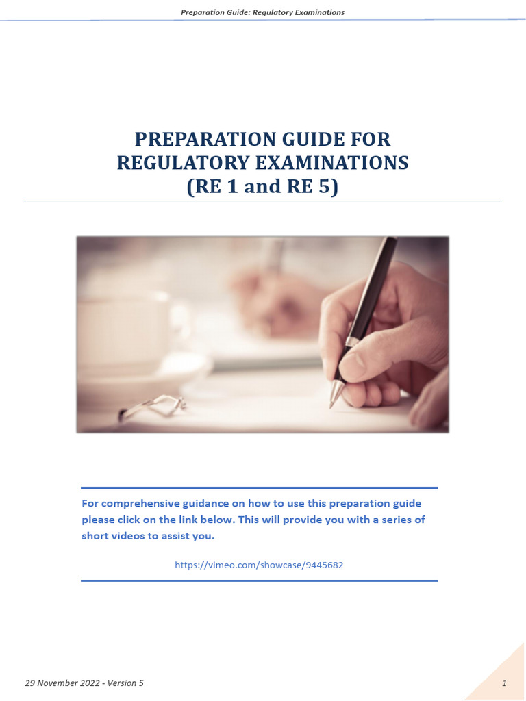 RE1 and RE5 Preparation Document | PDF | Multiple Choice | Question