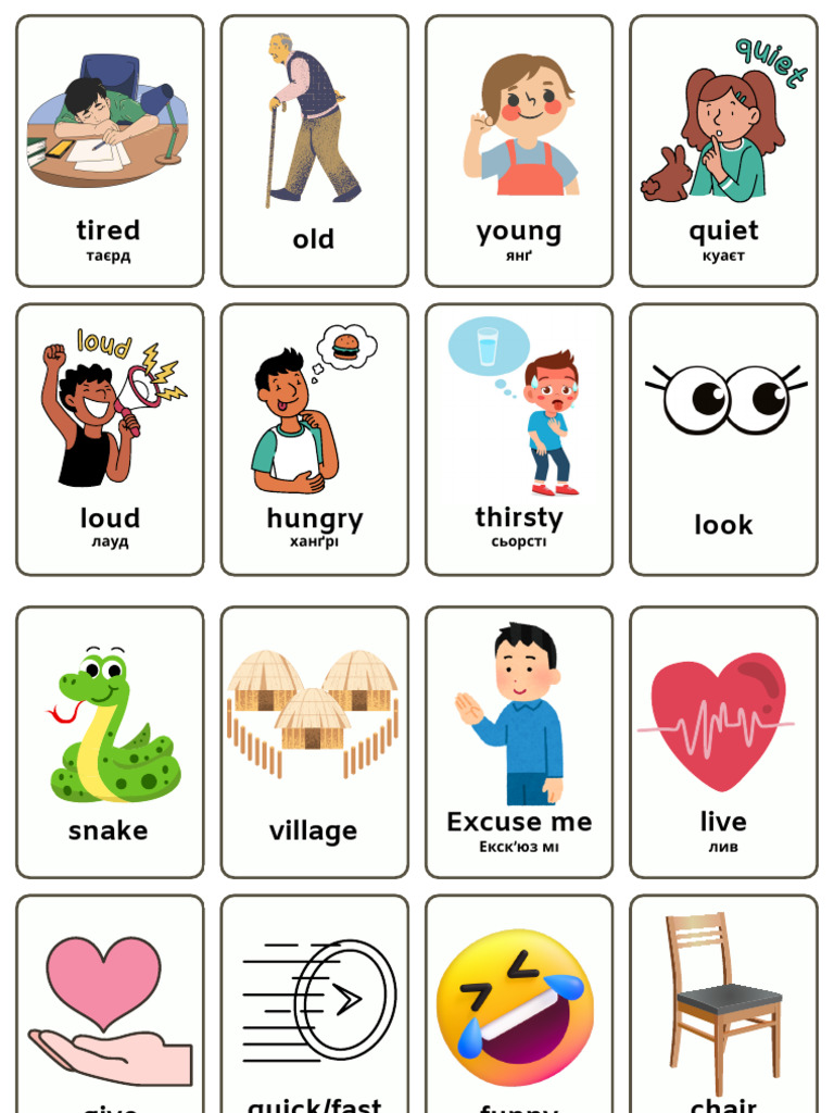 Simple Level English-Ukrainian Flashcards | PDF