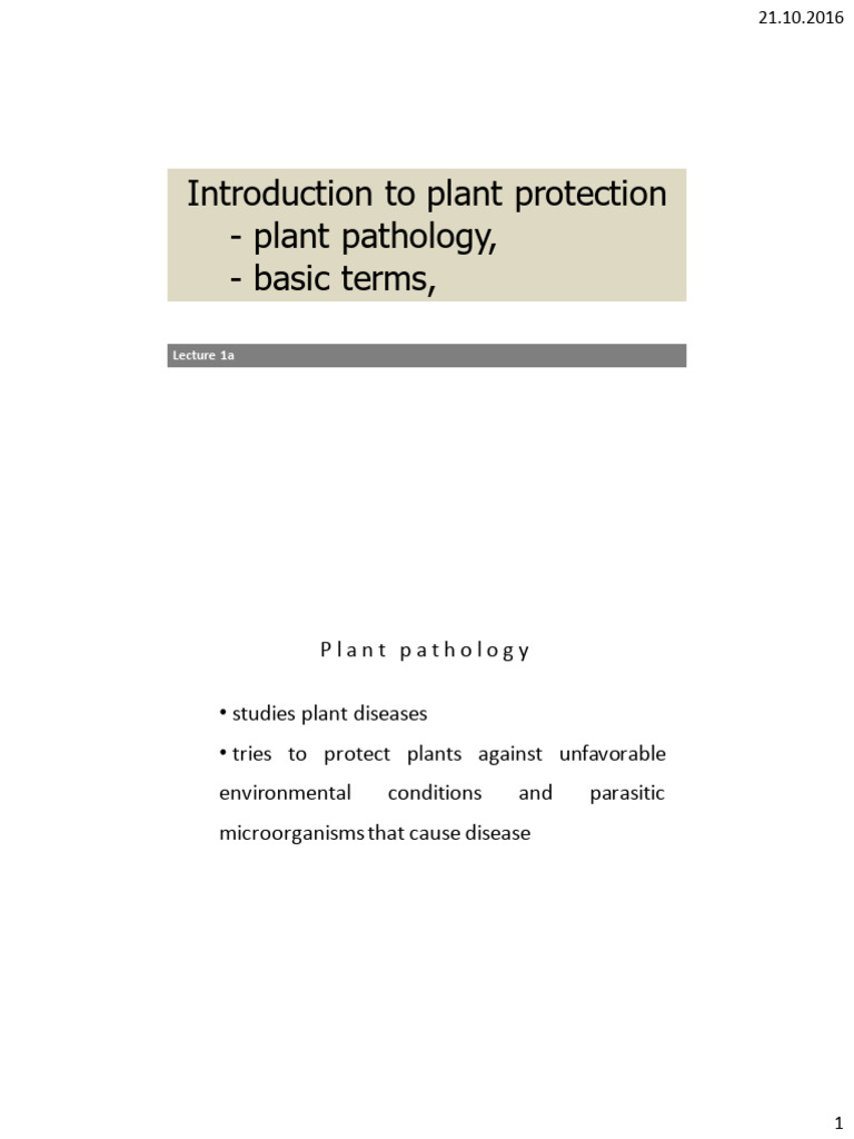 Introduction To Plant Pathology | PDF | Plant Pathology | Pathogen