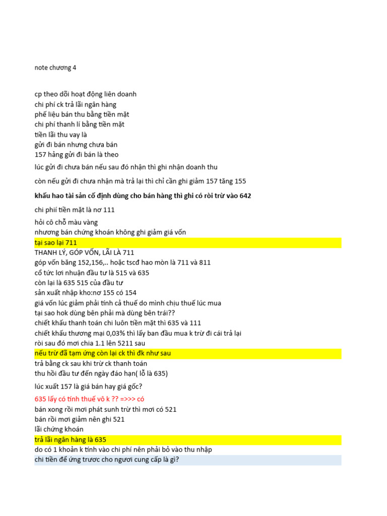 Note Chung KTTC | PDF