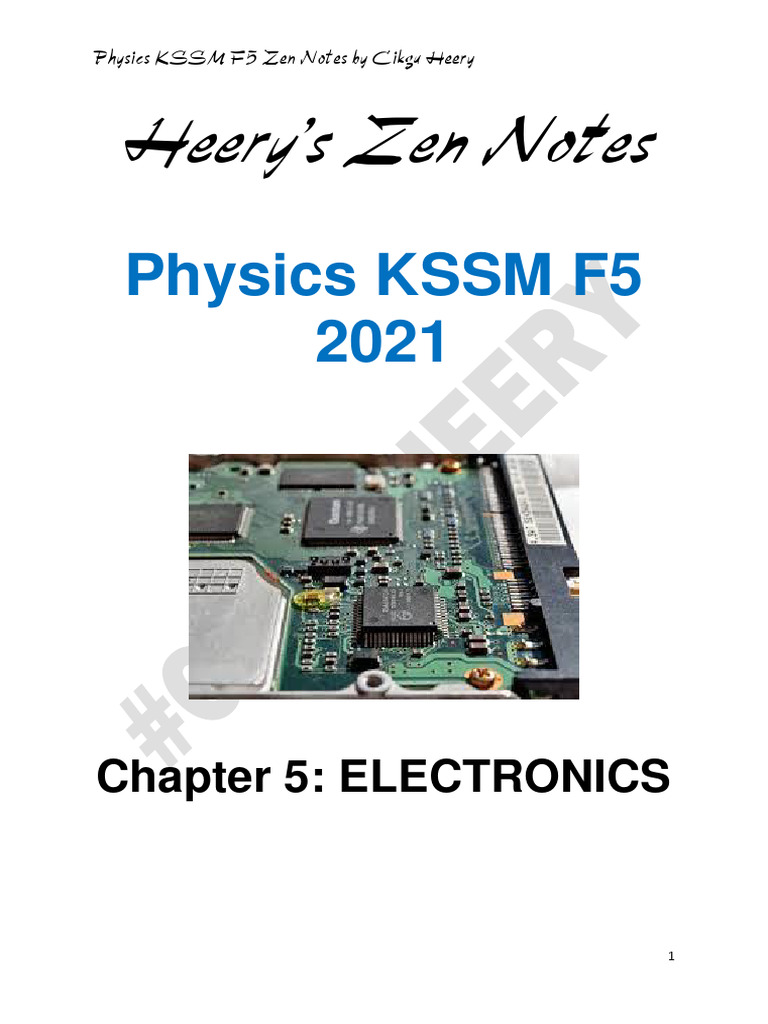 Heery's Zen Notes: Physics KSSM F5 2021 | PDF | P–N Junction | Diode