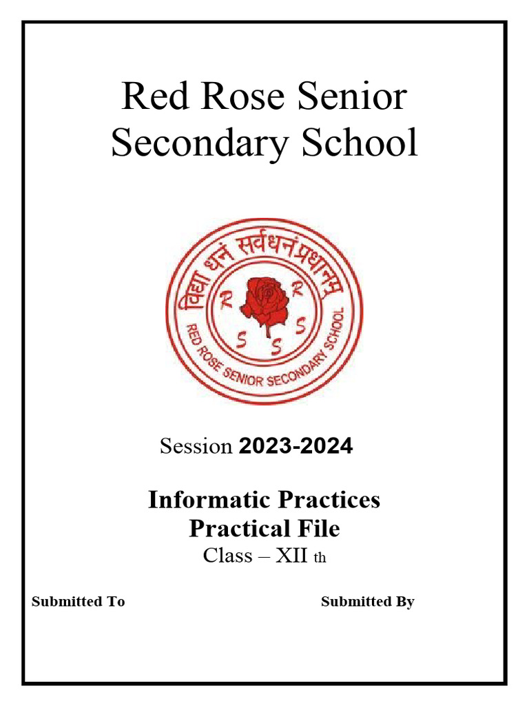 Red Rose Senior Secondary School | PDF