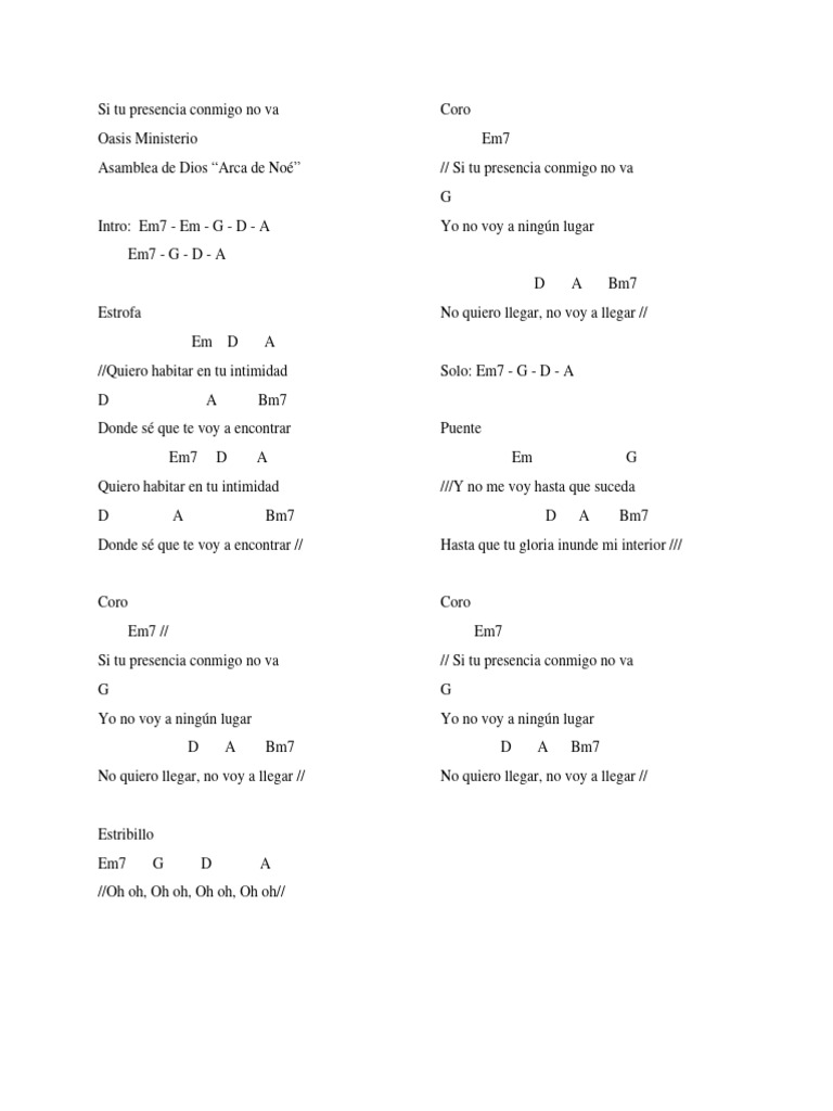 Si Tu Presencia Conmigo No Va 2 | PDF