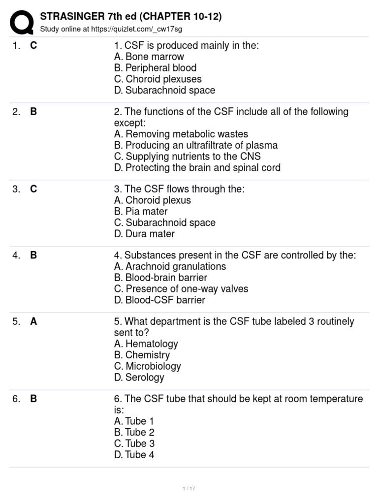 Stras Chapter 10-12 | PDF | Semen | Cerebrospinal Fluid