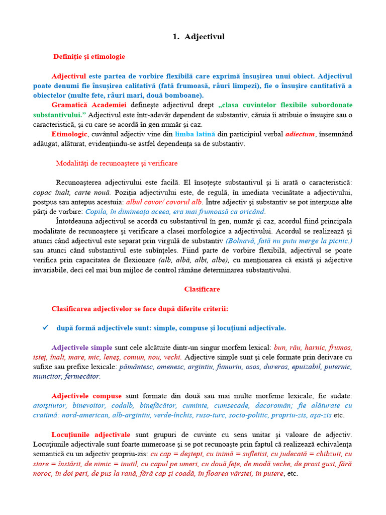 Adjectivul | PDF