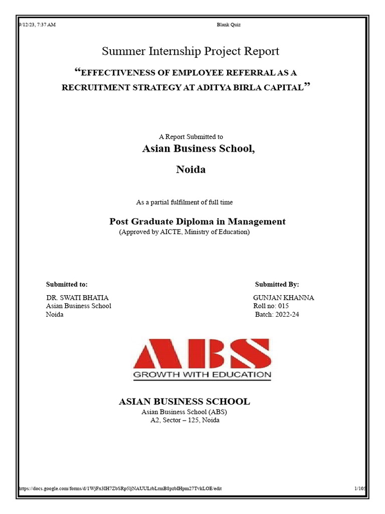 Gunjan Khanna Sip 95 .1 | PDF | Insurance | Recruitment