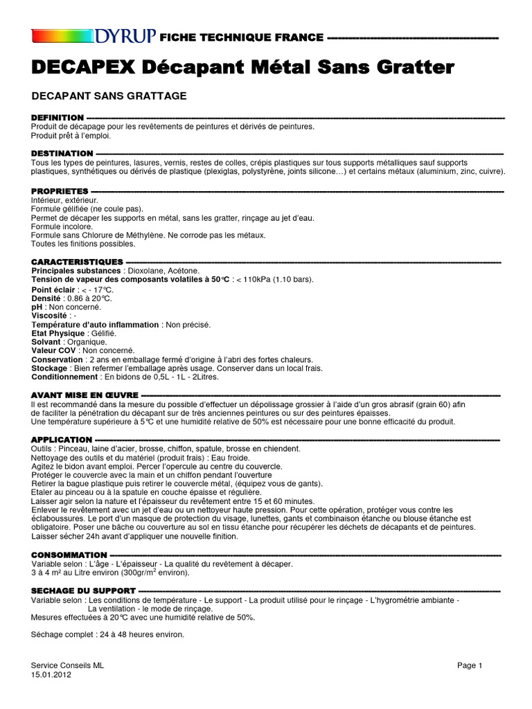 Decapex Decap Metal S | PDF