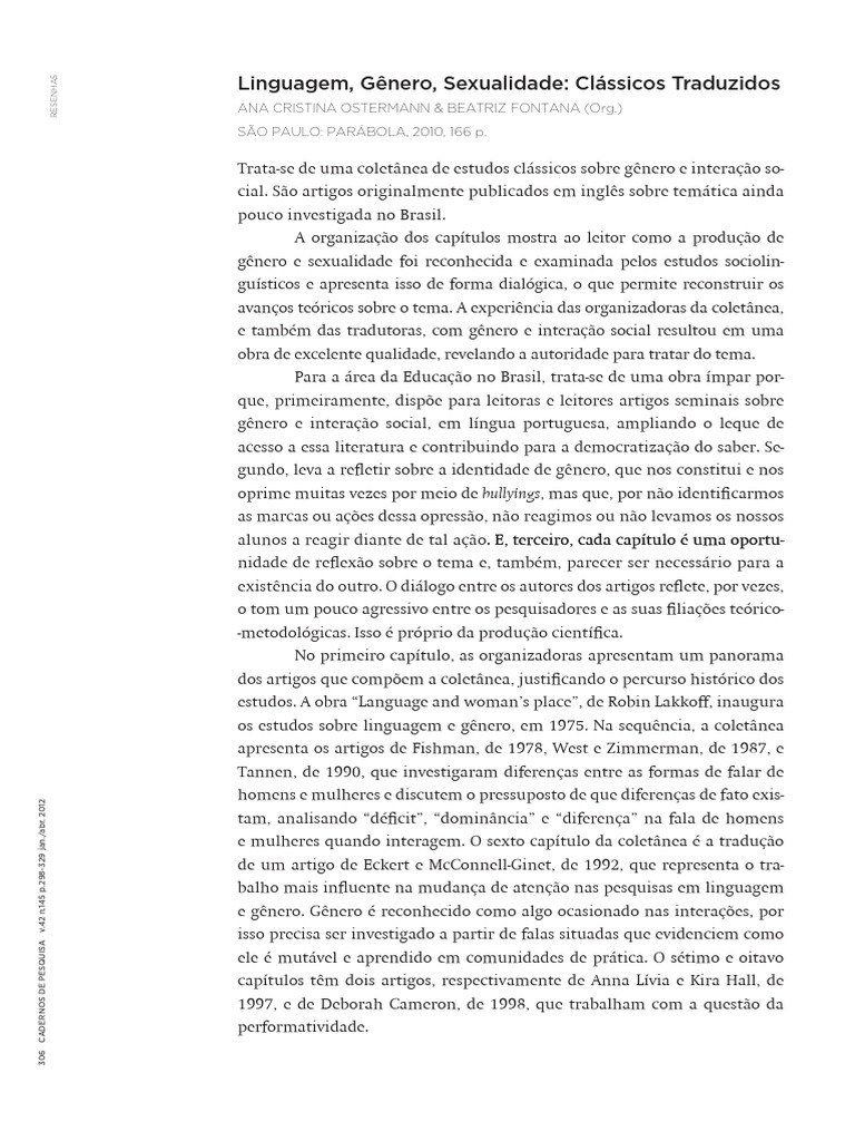 60-Texto Do Artigo-307-354-10-20130607 | PDF | Gênero | Estudos de Gênero