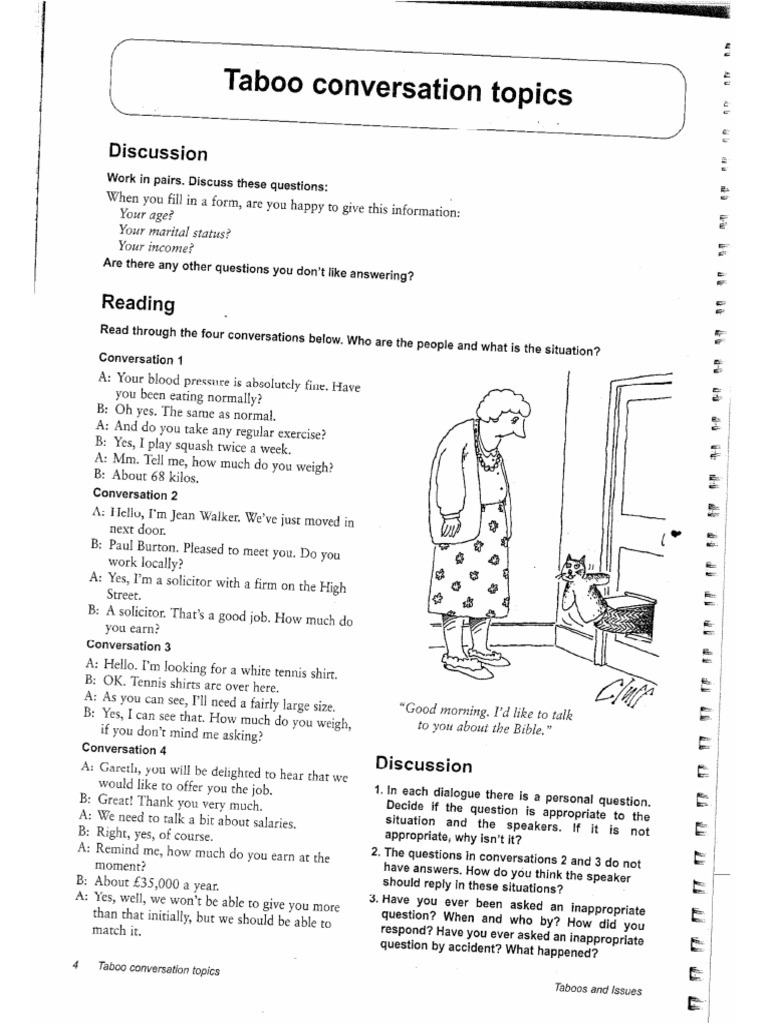 Taboos - Taboo conversation topics | PDF