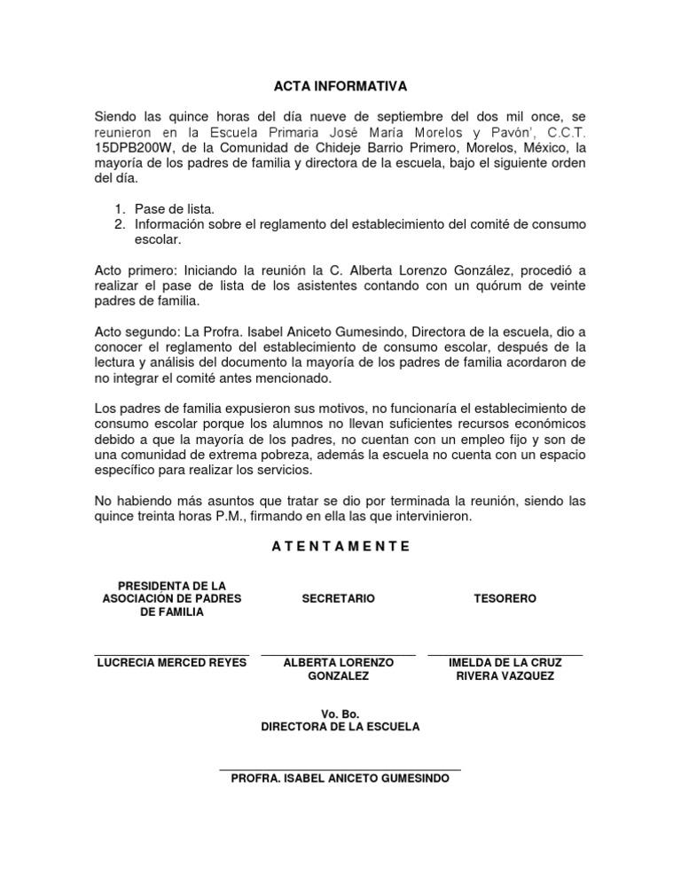 Acta Informativa | PDF