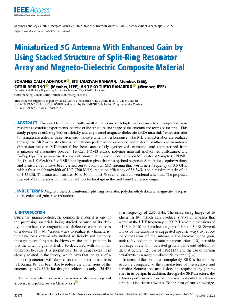Miniaturized 5G Antenna With Enhanced Gain by Using Stacked Structure ...