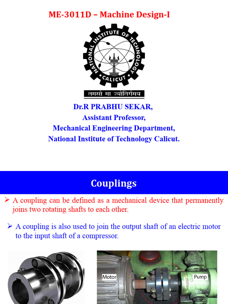 ME 3011D MD1 Couplings | PDF | Mechanical Engineering | Applied And Interdisciplinary Physics