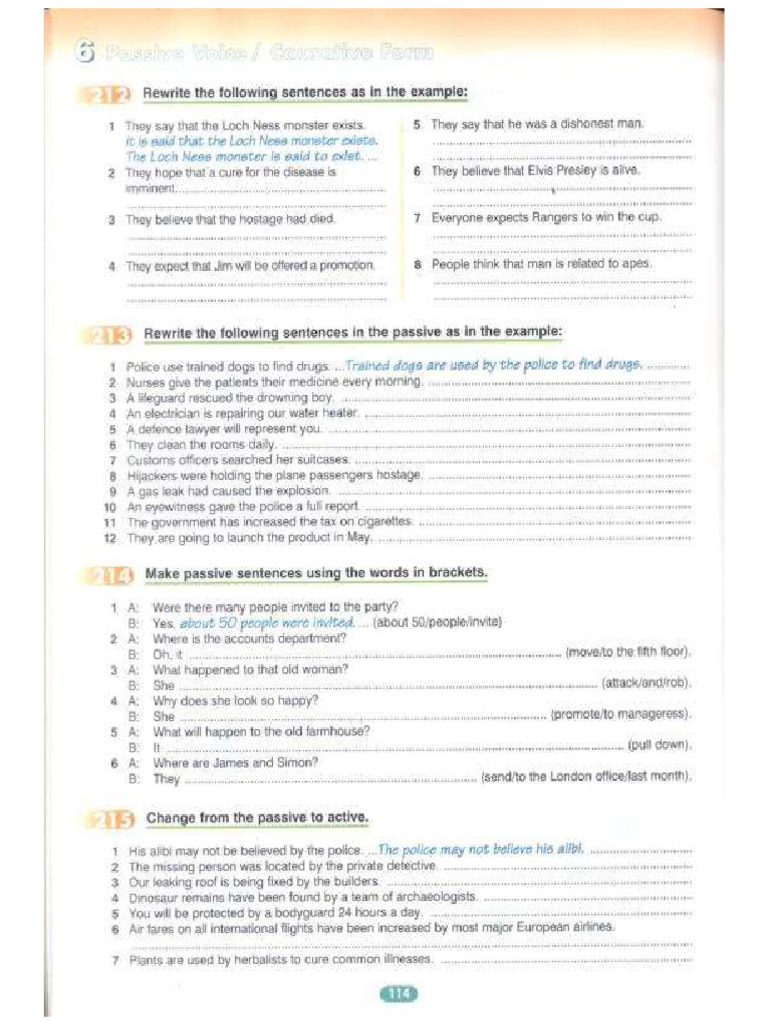 PASSIVE VOICE-Nominative + Infinitive - FCE-Use of English 4 | PDF