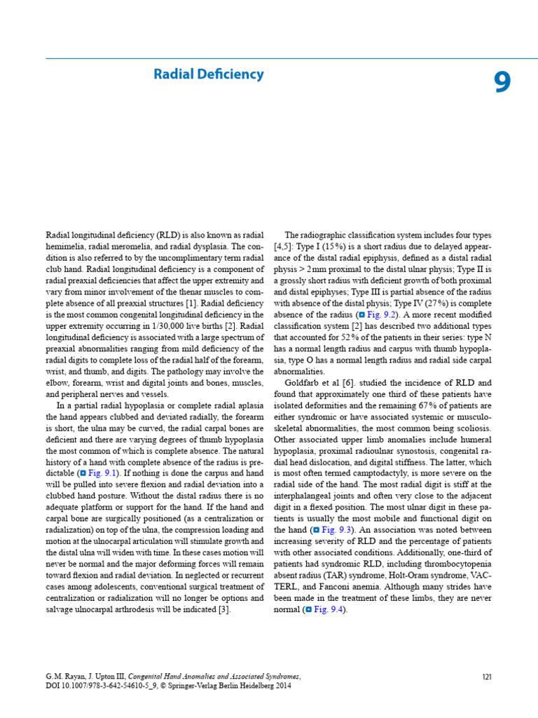 Radial Deficiency | PDF | Hand | Thumb