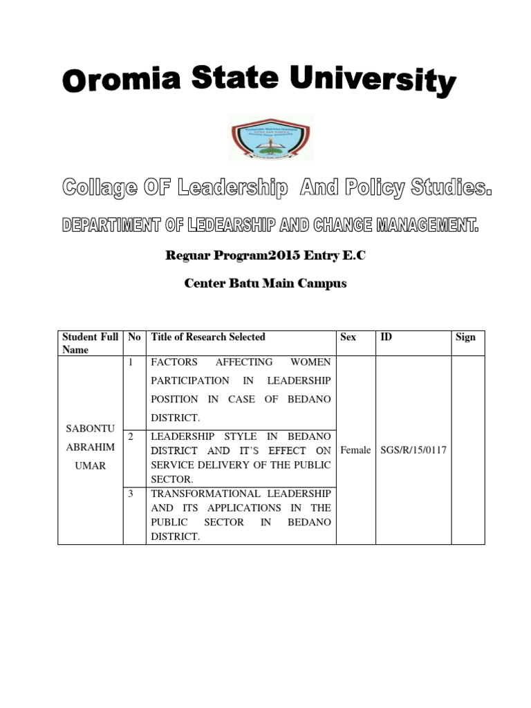 Sabontu Abrahim Research Title | PDF