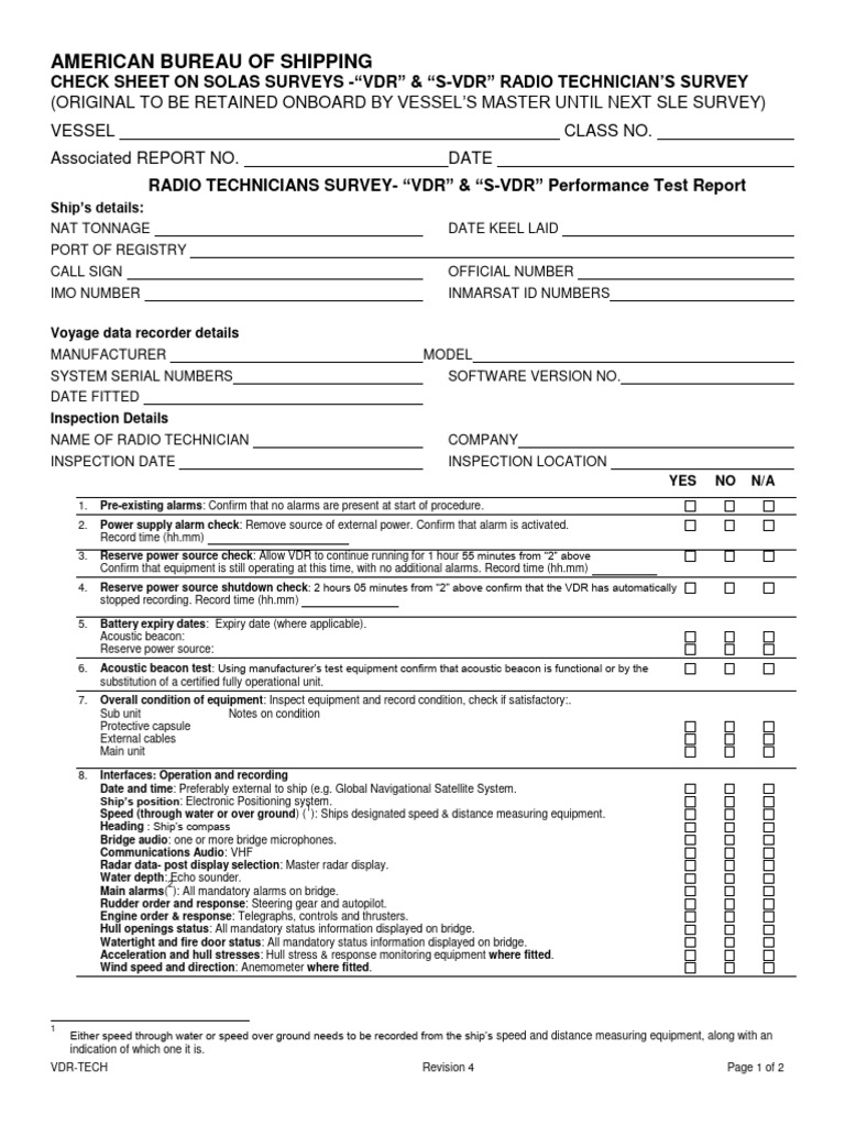 ABS Survey Checklist Rev.4 | PDF