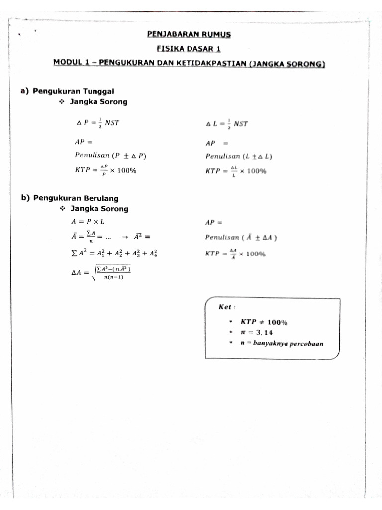 Rumus Modul 1 | PDF