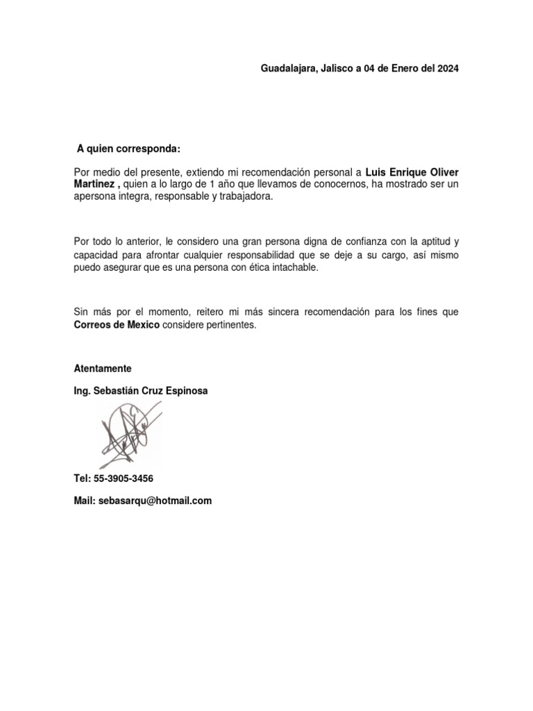 Carta Luis Enrique | PDF