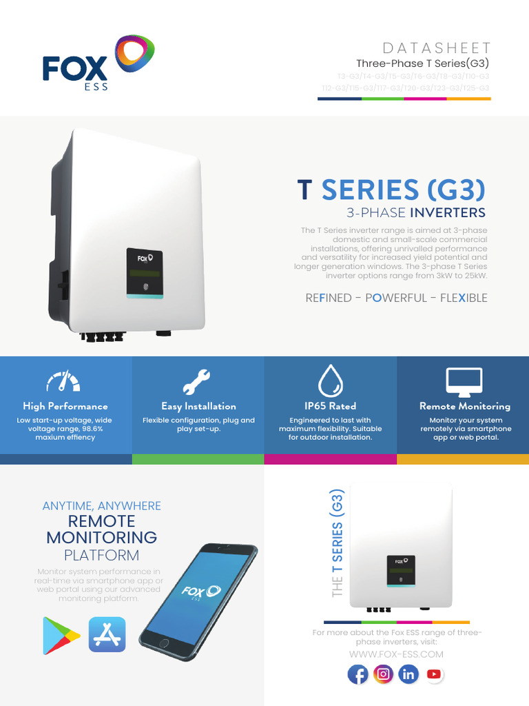 Three-Phase T Series Inverters Guide | PDF