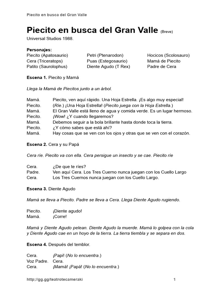 Piecito en Busca Del Gran Valle (Breve) | PDF