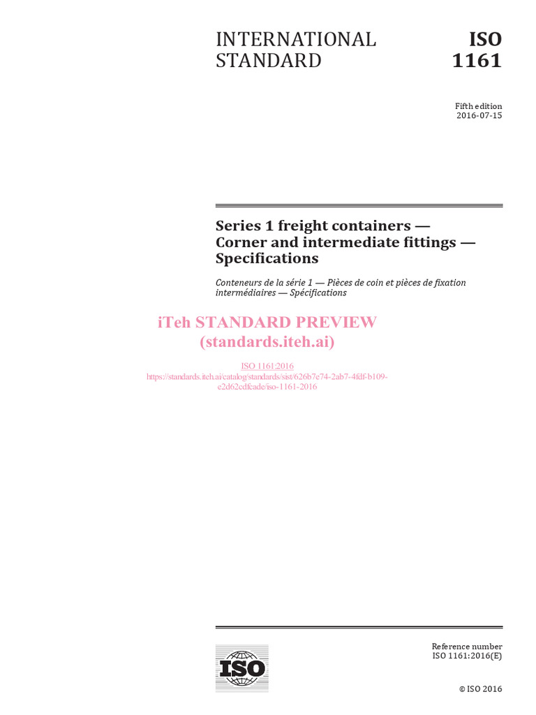 Iso 1161 2016 | PDF | Technology & Engineering