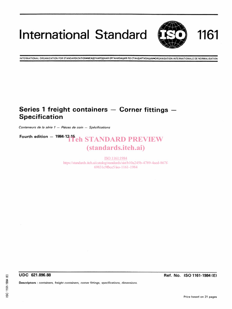 Iso 1161 1984 | Download Free PDF | International Organization For ...